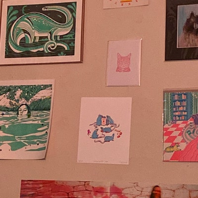 Strawberry Soda or Rat Pile RISOGRAPH Print - Etsy