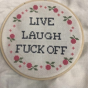 Offensive Cross Stitch Bookmark Pattern PDF DIY Bookworm | Etsy