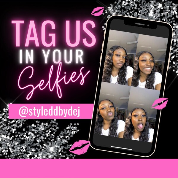 Selfie Card, Selfie Cam, Editable Instagram Selfie Template, DIY E ...
