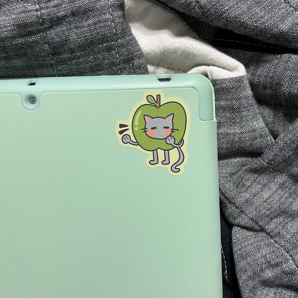 Cat Snack + Fruit Stickers | Aesthetic Cute Stickers + Sticker Pack - Etsy