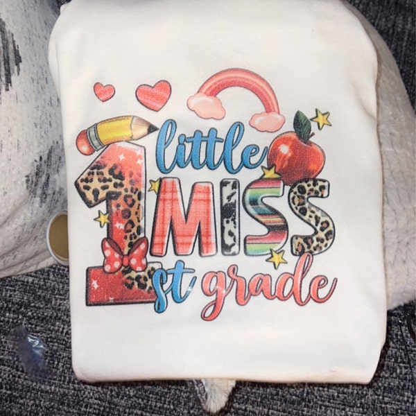 Little Miss First Grade Png Sublimation Design Download, 1st Grade Png ...