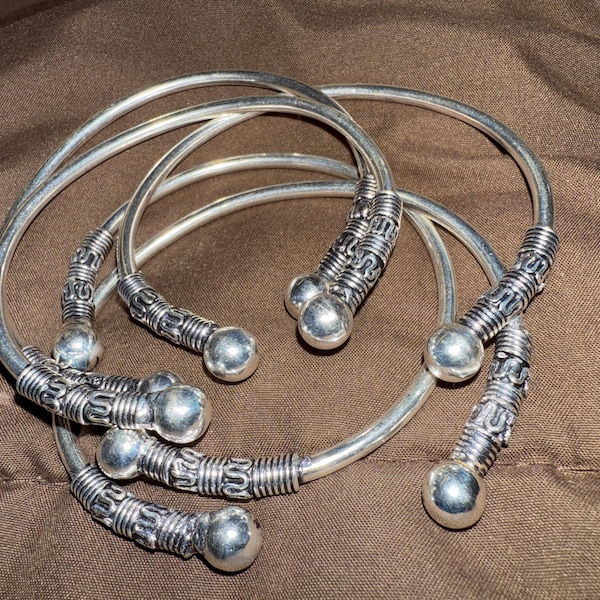 Thick West Indian Bangles, Set of 5 Bangles, Sterling Silver Bangles ...