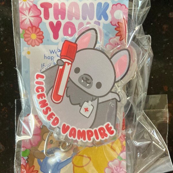 Licensed Vampire Acrylic ID Badge Reel for Phlebotomists, Phlebotomy ...