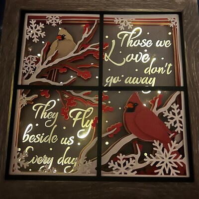 Cardinals Outside Window Shadow Box SVG / Memorial (Download Now) - Etsy