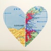 Long Distance Relationship - Map Heart in Two Places Custom Map Card - Etsy