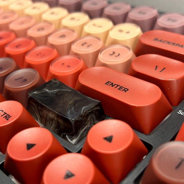 Dark Marble Keycap - Custom Resin Artisan (black & White Swirl) | OEM ...
