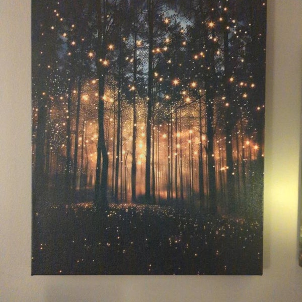 Enchanted Forest Firefly Art Print - Botanical Wall Art, Landscape ...