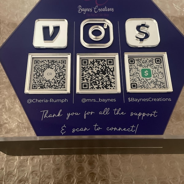 Mini QR Code Social Media Display Sign | Social Media QR Code Sign ...