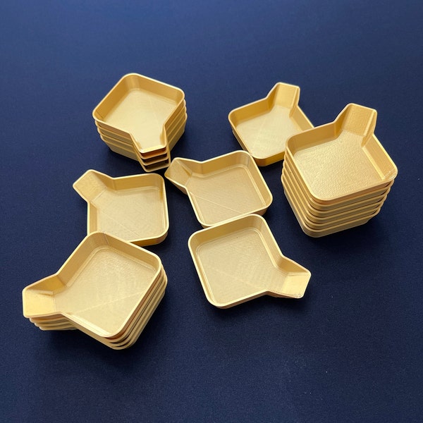 Stackable Board Game Token Trays With Bagging Funnel - Set of Eight (8 ...