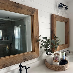 Rustic Oak Bathroom Vanity With Drawers, Wood Vanity Cabinet, Farmhouse ...