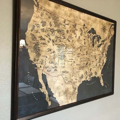 Fantasy Map of United States, USA Map - Etsy