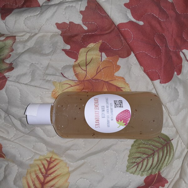 Strawberry Lemonade Body Wash: Essential Oil Liquid Soap With Cranberry ...