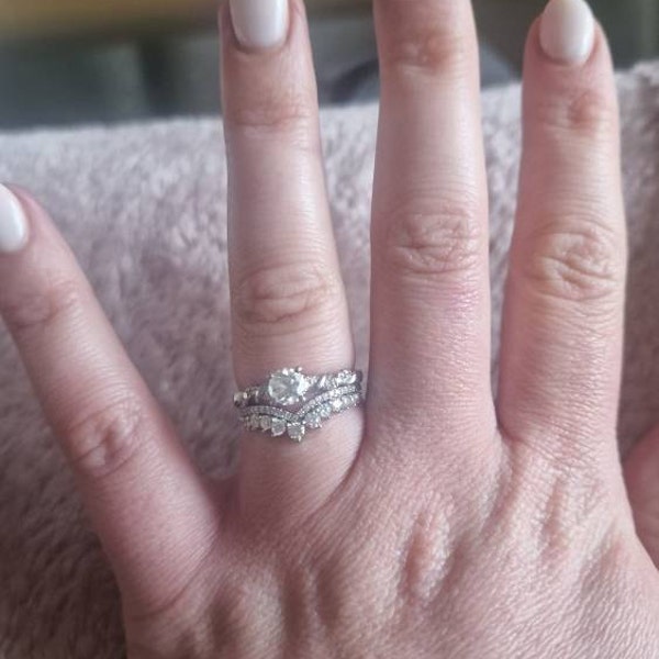 Full Eternity Marquise Wedding Band Marquise and Round Moissanite Band ...