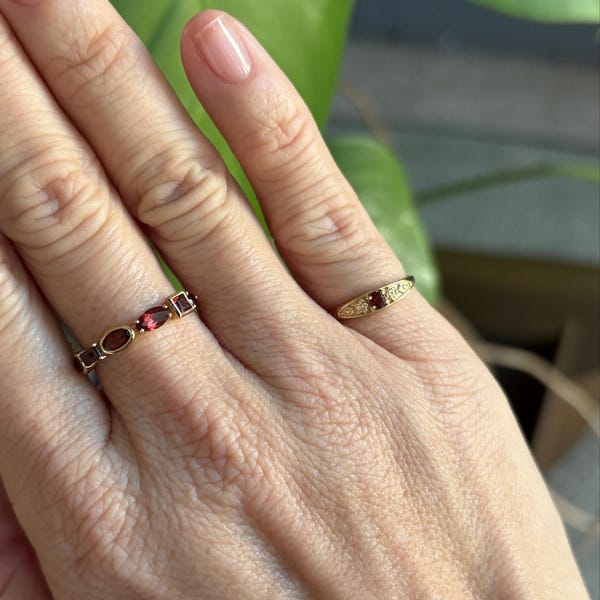 August Birth Ring, Birthstone Ring, Birthflower Ring, Gold Ring ...