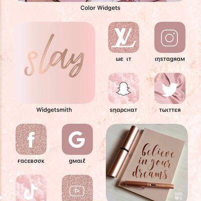 App Icons Pink & Glitter Cute Aesthetic Pink Pastel, Widgets With ...