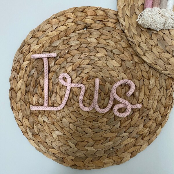Custom Word Sign - Knitted Wire Words, Knit Signs, Name Decor, Playroom ...