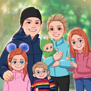 Disney Style Custom Disney Portrait, Digital Download, Cartoon Style ...