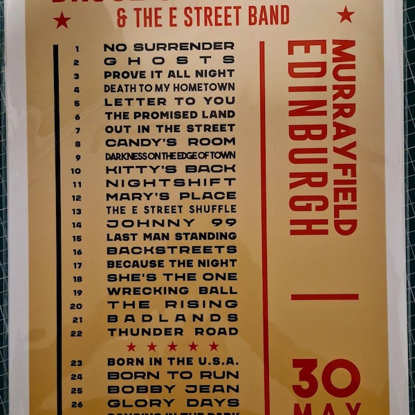 Texas 2024 UK Setlist Poster Print gigs Concert Tour Live Band Retro ...