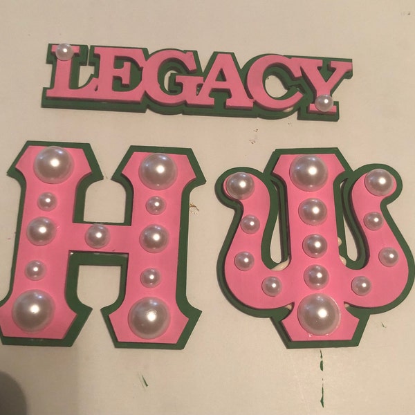 Double Stacked Wooden Greek Alphabet Letter | Word for Fraternity ...