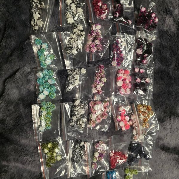 Off White Floral Print Earring Blanks -4pcs L Plexi Earring Findings ...