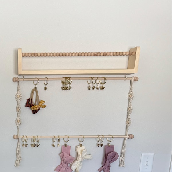 Headband and Bow Holder Shelf Bundle, Cascading 1, 2, 3, or 4 Rod ...