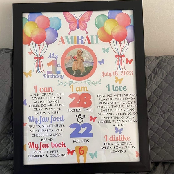 Chalkboard 1st Birthday Sign Pastel First Birthday Milestone Board With ...