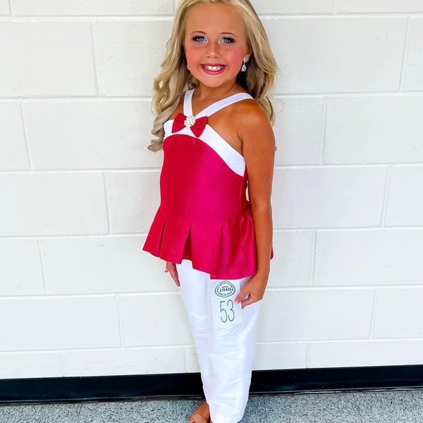 Girls Pageant Party Interview Dress, Size 3, Bright White and Neon ...