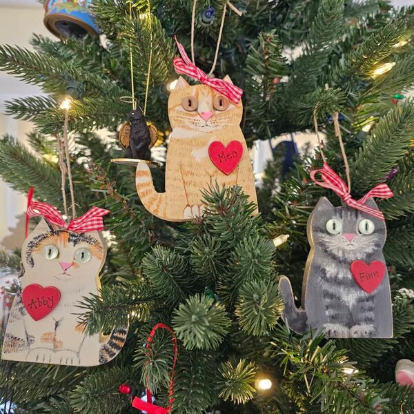 Custom Cat Ornament, Painted From YOUR PHOTOS, Cat Portrait ...