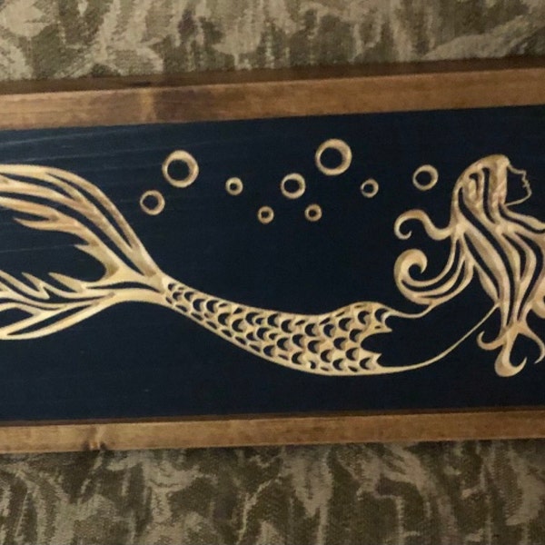 Carved Mermaid Wall Art || Nautical Decor || Sea Life Decor || Coastal ...