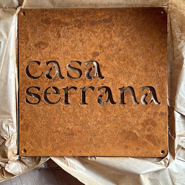 Corten Steel Custom Sign, Your Logo Corten, House Address Plaque ...