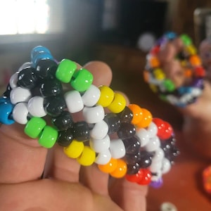 2D DNA Rainbow Kandi Cuff Bracelet in Black or White. Perfect for Any ...