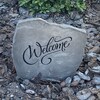 Engraved Welcome Stone Decor - Welcome Landscape Rock -garden Stone ...