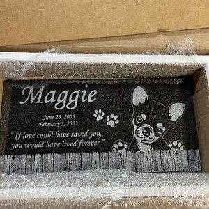 Boxer Personalized Dog Memorial Granite Stone Pet Grave Marker 6x12 ...