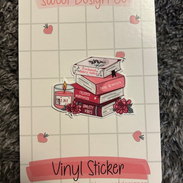 Bookstack Smutty Romance Vinyl Sticker for Book Lovers, iPad Kindle ...