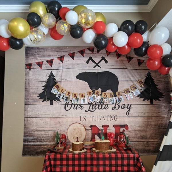 Lumberjack Photo Banner, Lumberjack 12 Month Banner, Camping, Woodland ...