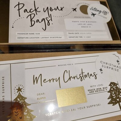 Golden Ticket Foiled Voucher Personalised Ticket Gift - Etsy UK