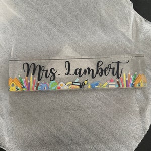 Custom Teacher Desk Plaque, Teacher Desk Name Plate, Desk Accessory for ...