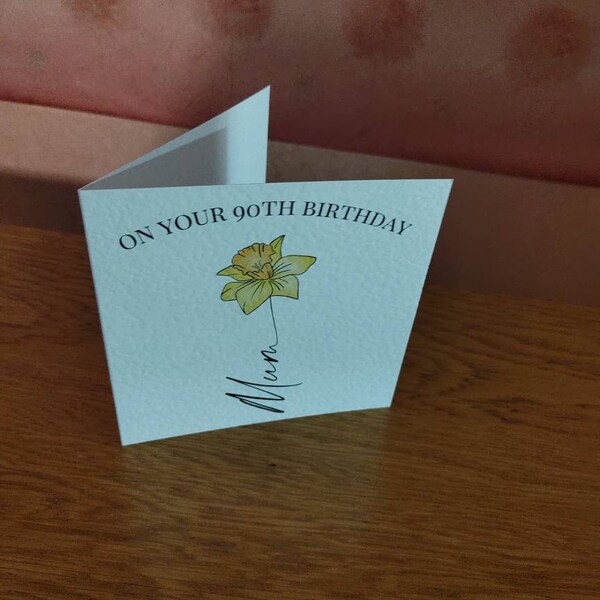 Personalised Birth Flower Card, Customised With Name Stem, Meaningful ...