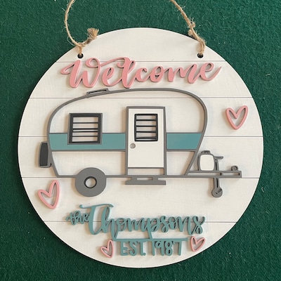 Last Name Sign, Round Initial Sign, Wedding Sign, Wedding Gift ...