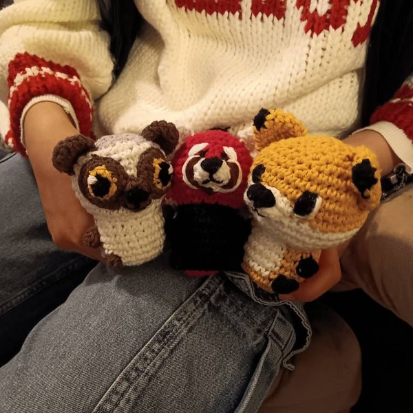 Red Car Minivan Crochet Toy Amigurumi With Christmas Tree Camper Bus ...