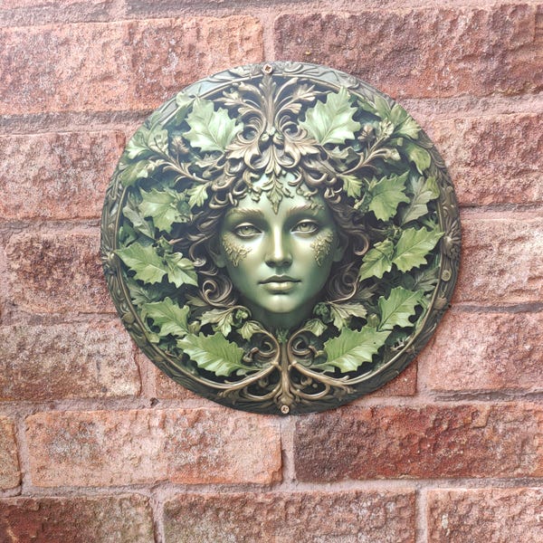 Green Woman Metal FLAT Sign, Nature Lover's Wall Art Décor, Garden ...