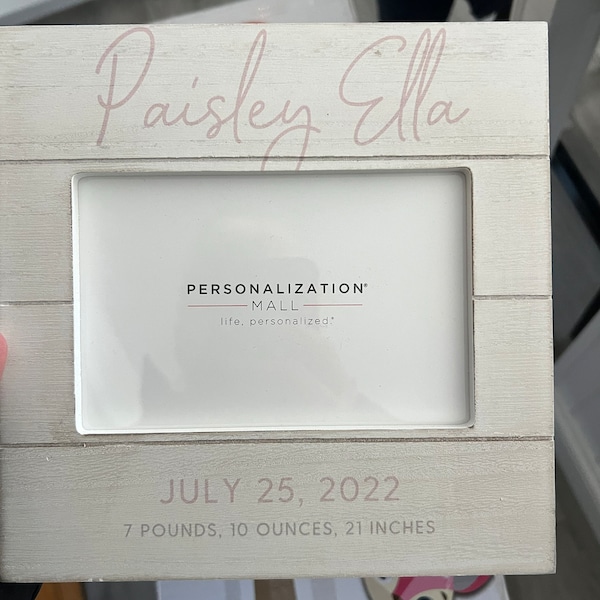 Simple and Sweet Personalized Pink Picture Frame, Baby Girl Gift ...