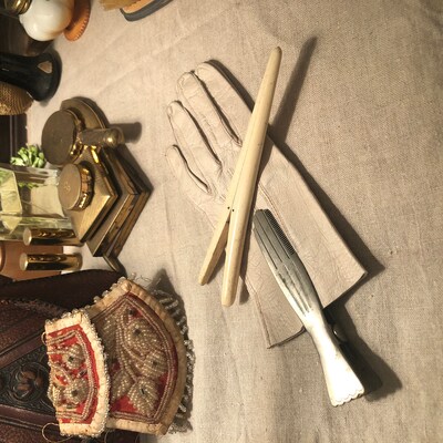 Pair of Fine Metal Crochet Hooks or Lace Making Tools, One Retractible ...