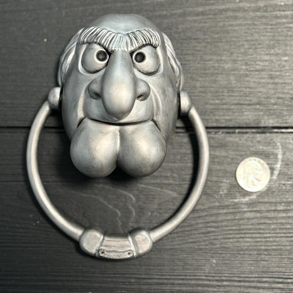 Muppets Christmas Carol Inspired Statler Door Knocker, Magnet Embedded, Hand Painted and ...