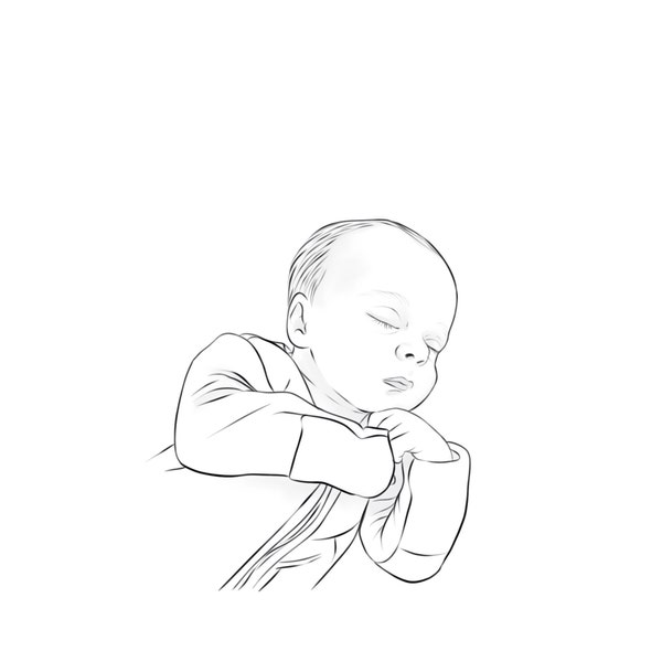 Custom Baby Line Drawing Birth Poster: Personalized Newborn Gift ...