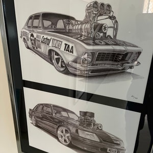 Holden VK Commodore Street Machine A3 Print off Original Pencil Drawing ...