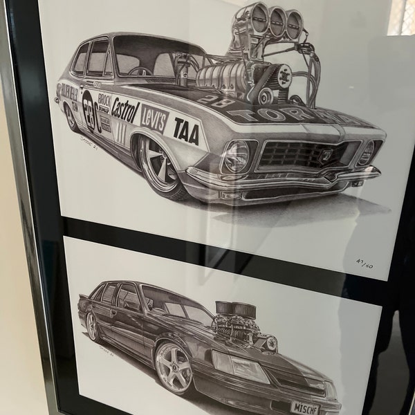 Holden VL Commodore SS Group A Walkinshaw A3 Print off Original Pencil ...