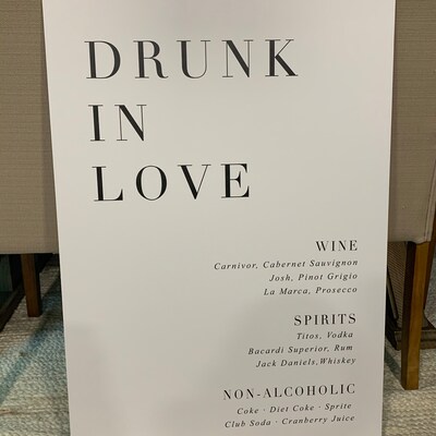 Printable Open Bar Menu Bar Menu Template Open Bar Sign Wedding Bar ...