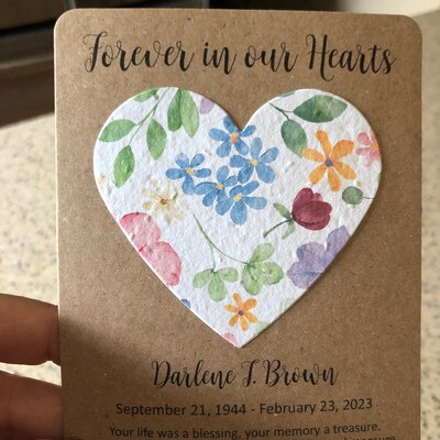 12 Angel Wings Personalized Memorial Cards Plantable Seed - Etsy