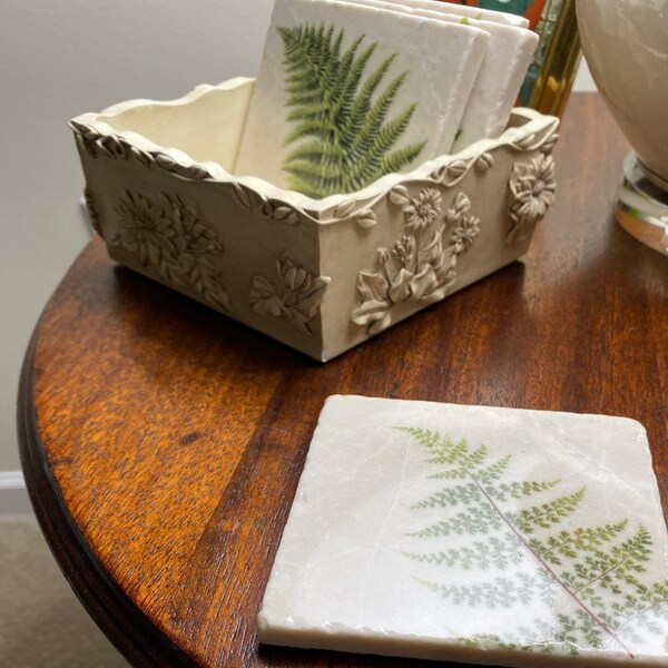 Fern Botanical Stone Coasters: Plant Lover Gift - Etsy